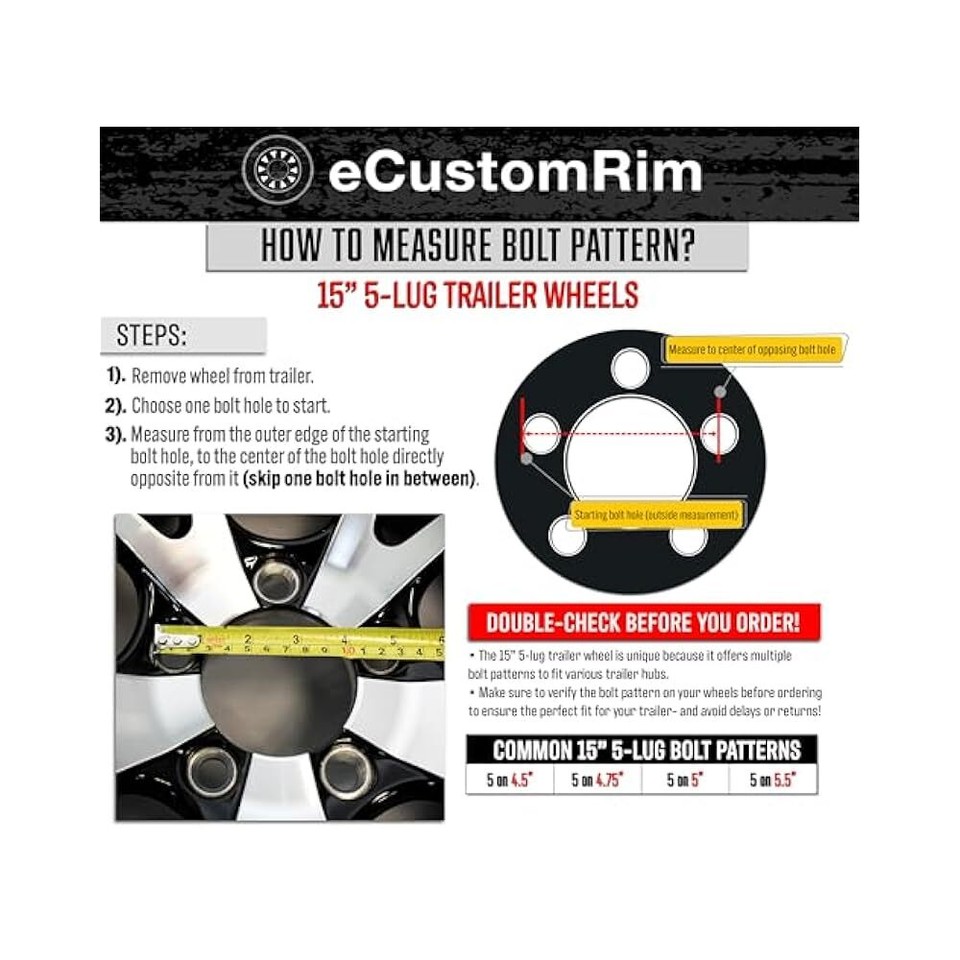 Trailer Tire & Rim Set, 2,Pack, Perfect for Utility & Cargo Trailers ...