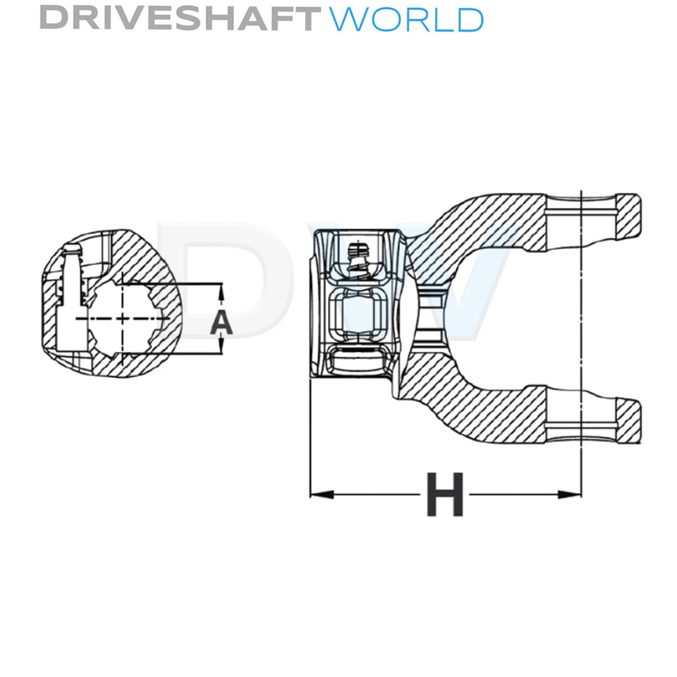 Quick Disconnect Yoke 111mm Height 30.2mm x 80mm 6 splines - 34.9mm (1 ...