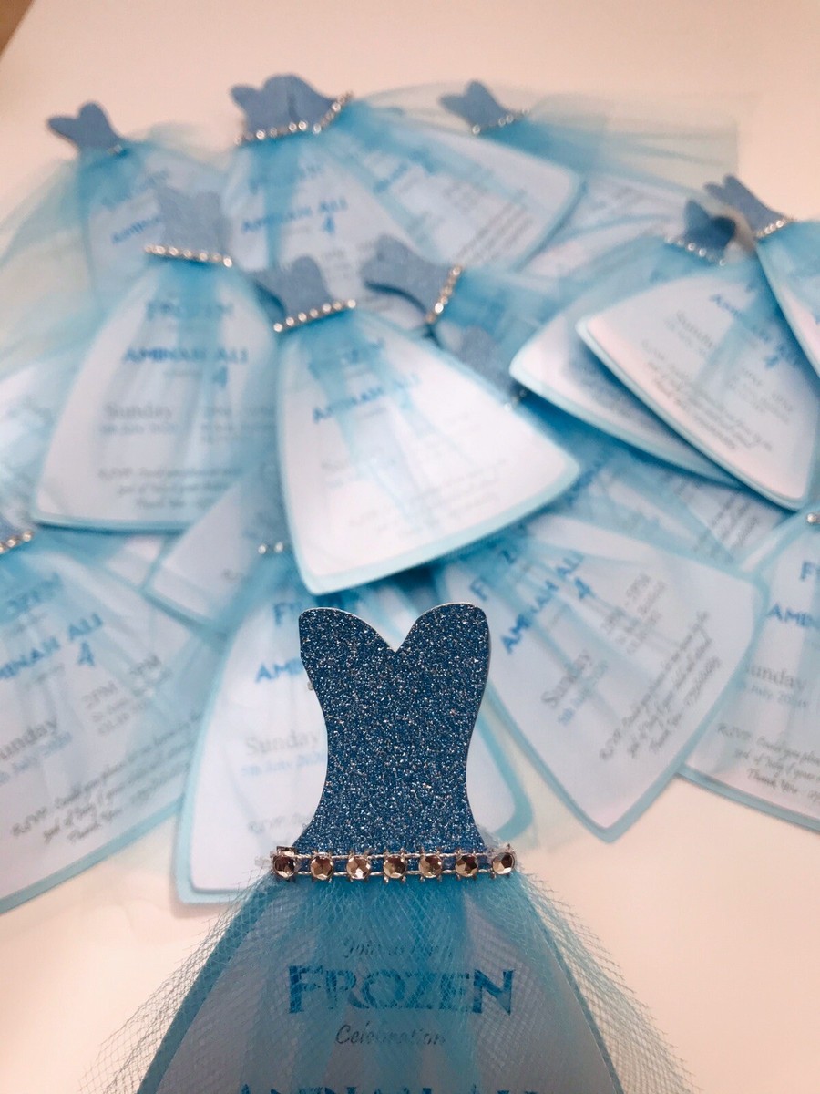 Princess Elsa Party Invitations Personalised Belle & Elsa Birthday