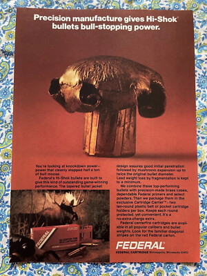 Vintage 1980 Federal Ammunition Hi-Shock Bullets Print Ad | eBay