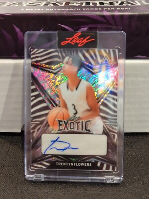 2022 LEAF EXOTIC BASKETBALL AUTO ZEBRA PRISMATIC TRENTYN FLOWERS 7/8 | eBay