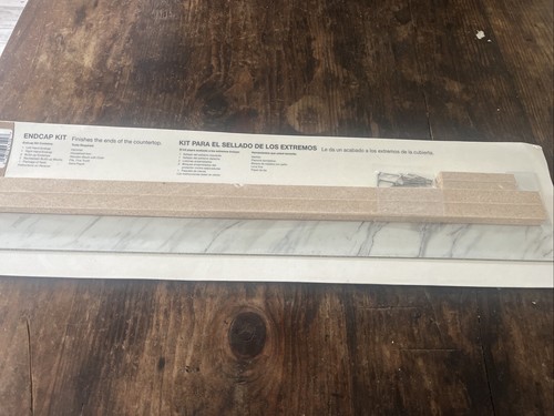 Hampton Bay Wilsonart Laminate End Cap Kit in Textured Calcutta Marble ...