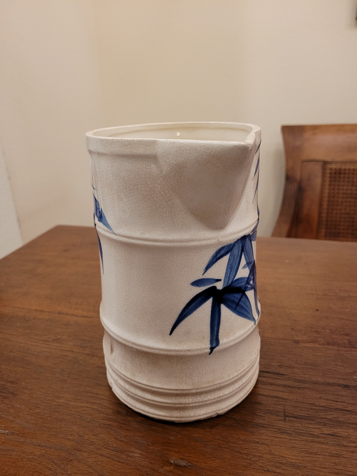 Stonewear Blue and White Bamboo Pitcher | eBay