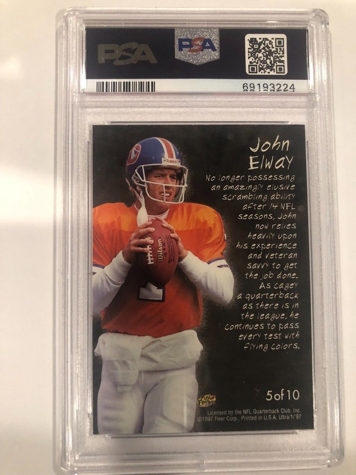 1997 Fleer Ultra #5 John Elway PSA8 Sunday School | eBay