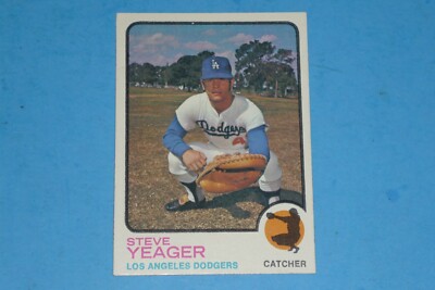 STEVE YEAGER-LOS ANGELES DODGERS ROOKIE CATCHER- 1973 TOPPS BASEBALL ...