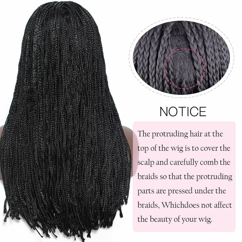 Braided Wigs Long Box Braids Wig for Women Micro Box Braids None Lace ...