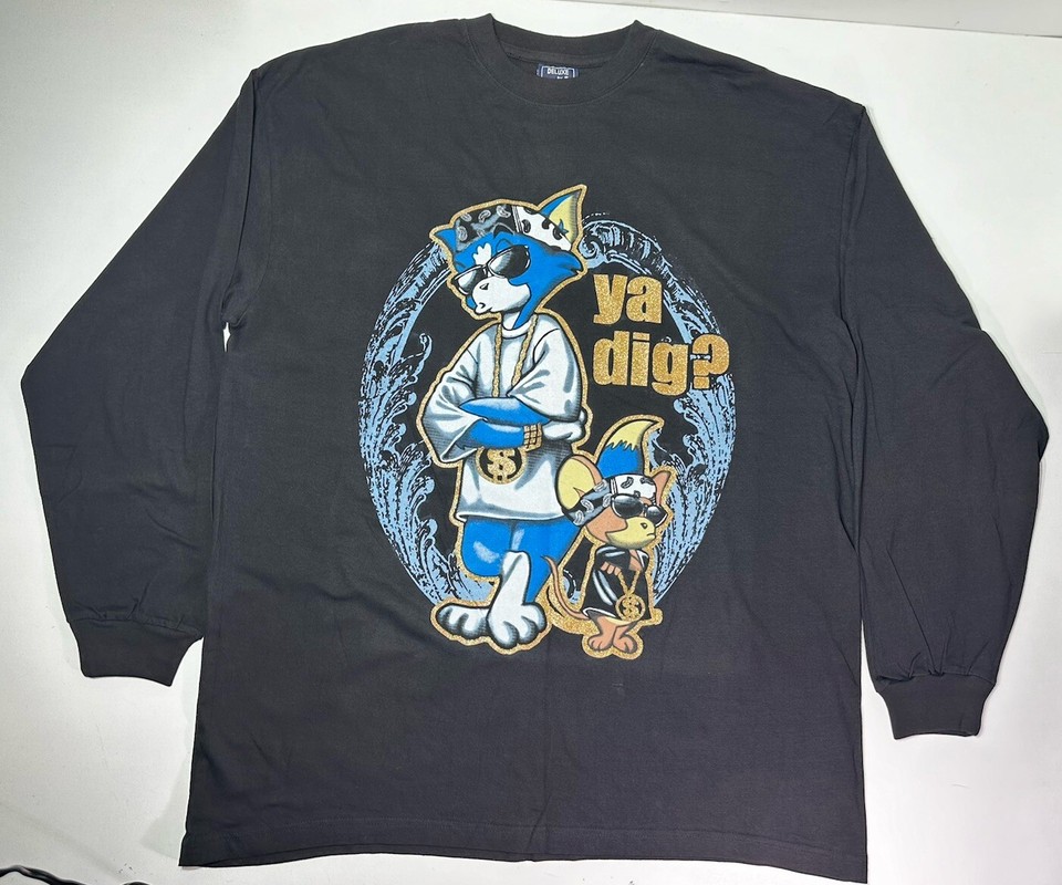 Deluxe By LG Mens 3XL Black Tom & Jerry Graphic Shirt Long Sleeve ...