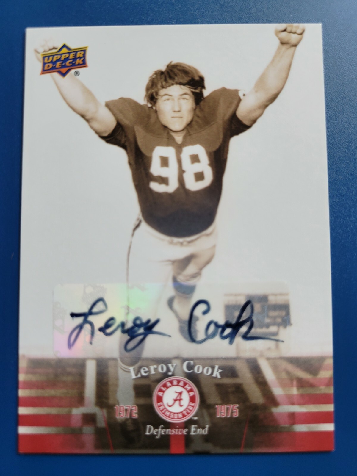 Leroy Cook 2012 UPPER DECK ALABAMA FOOTBALL AUTO #21 ALABAMA CRIMSON ...