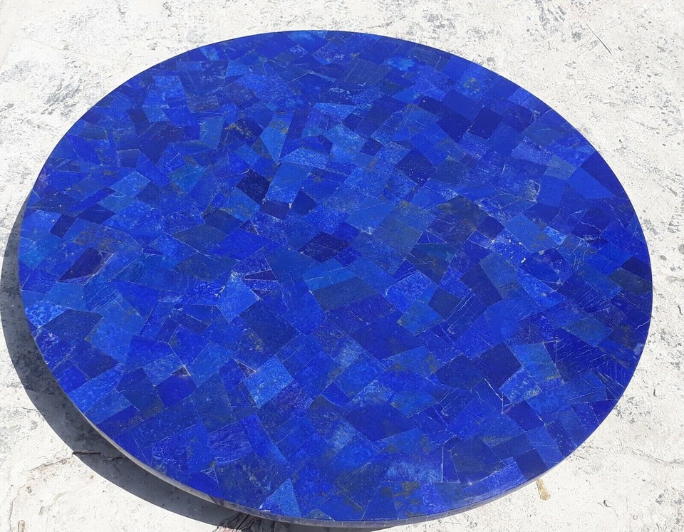 Lapis Lazuli Round Table Top, Blue Stone Coffee Table, Marble Inlay ...