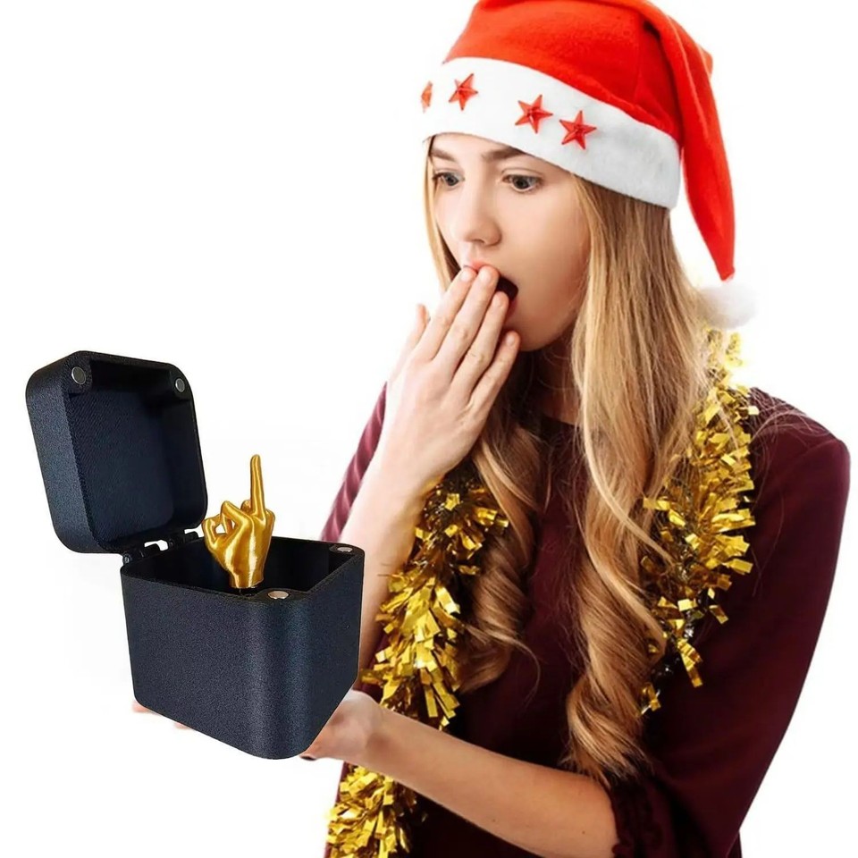 Middle Finger In A Box Funny Surprise Box Pop up Christmas Novelty Fun ...
