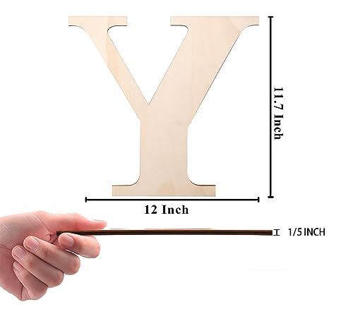 12 Inch Wooden Letter Smooth Surface Wood Letters for Wall Decor 1/5 ...