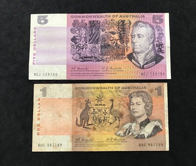 1967 COOMBS RANDALL Commonwealth of Australia $5 $1 Banknotes | eBay ...