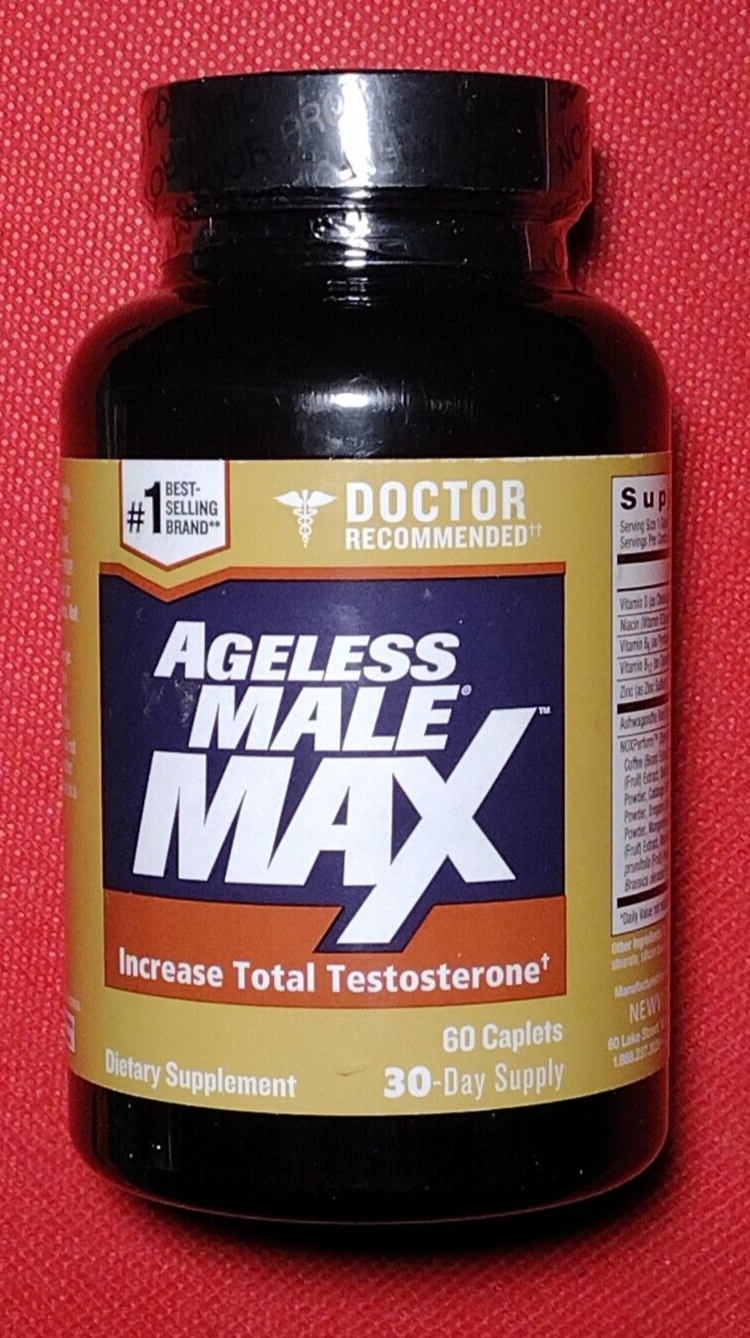 LOT 2 SEALED NEW VITALITY AGELESS MALE MAX BOOST TOTAL TEST 60 X2 120 ...