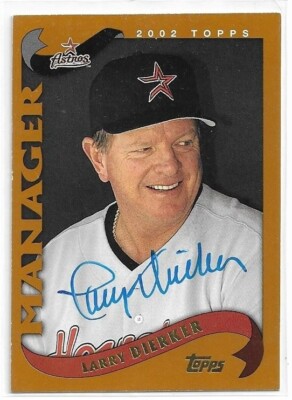 LARRY DIERKER Autographed Signed 2002 Topps Baseball card #286 Houston ...
