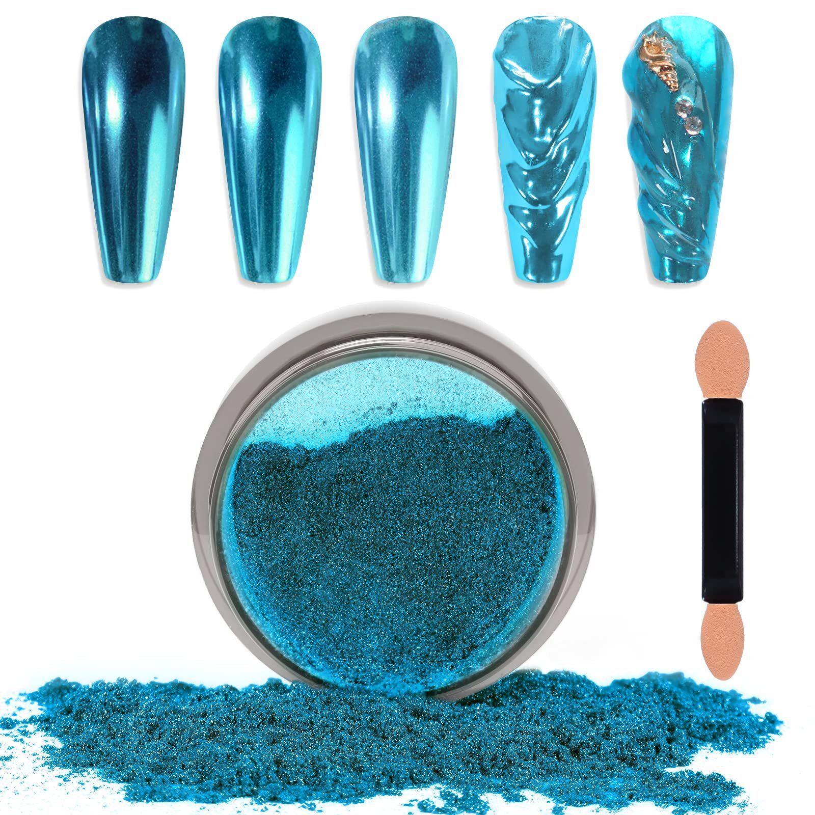 Chrome Nail Powder Mirror Effect Metallic Dust Holographic Glitter ...