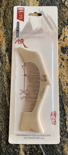 NOS Americombs wooden comb dolphin shape no static electricity | eBay