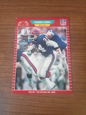 1989 Pro Set NFL Football Thurman Thomas Rookie Card RC #32 HOF Buffalo ...