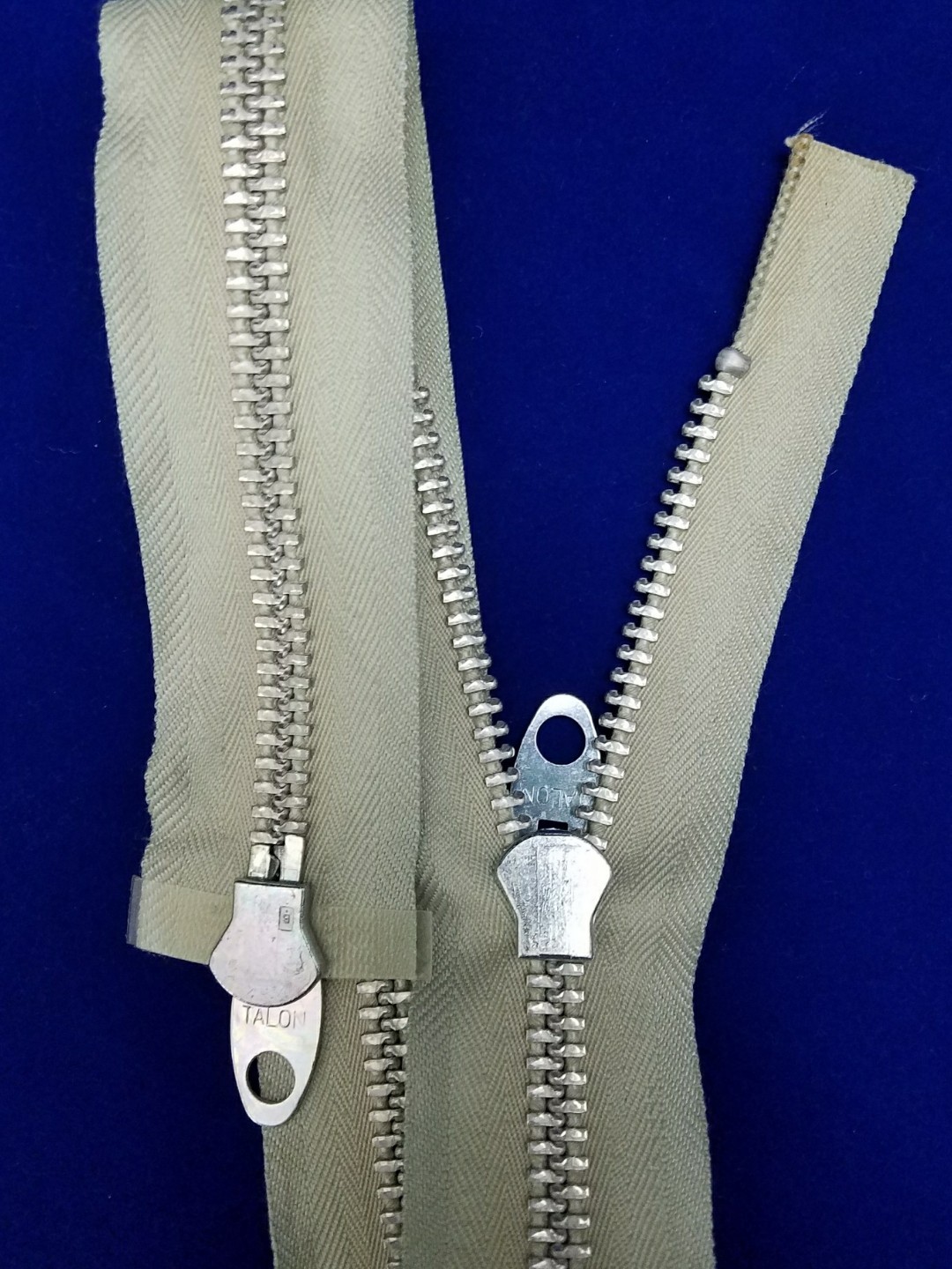 X-W TAN ZIPPER/VTG 1983 "TALON"(*LIGHTNING)#10/SEPARATING 2WAY/26"Metal ...