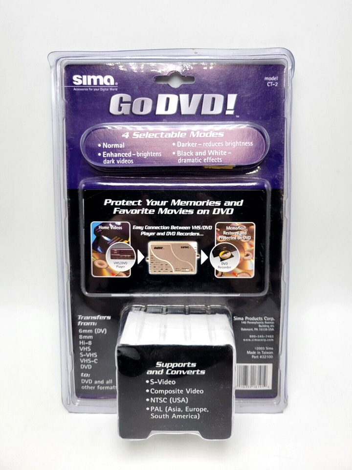 Sima Model CT-2 Go DVD GoDVD Digital Video Enhancer Transfer Duplicator ...