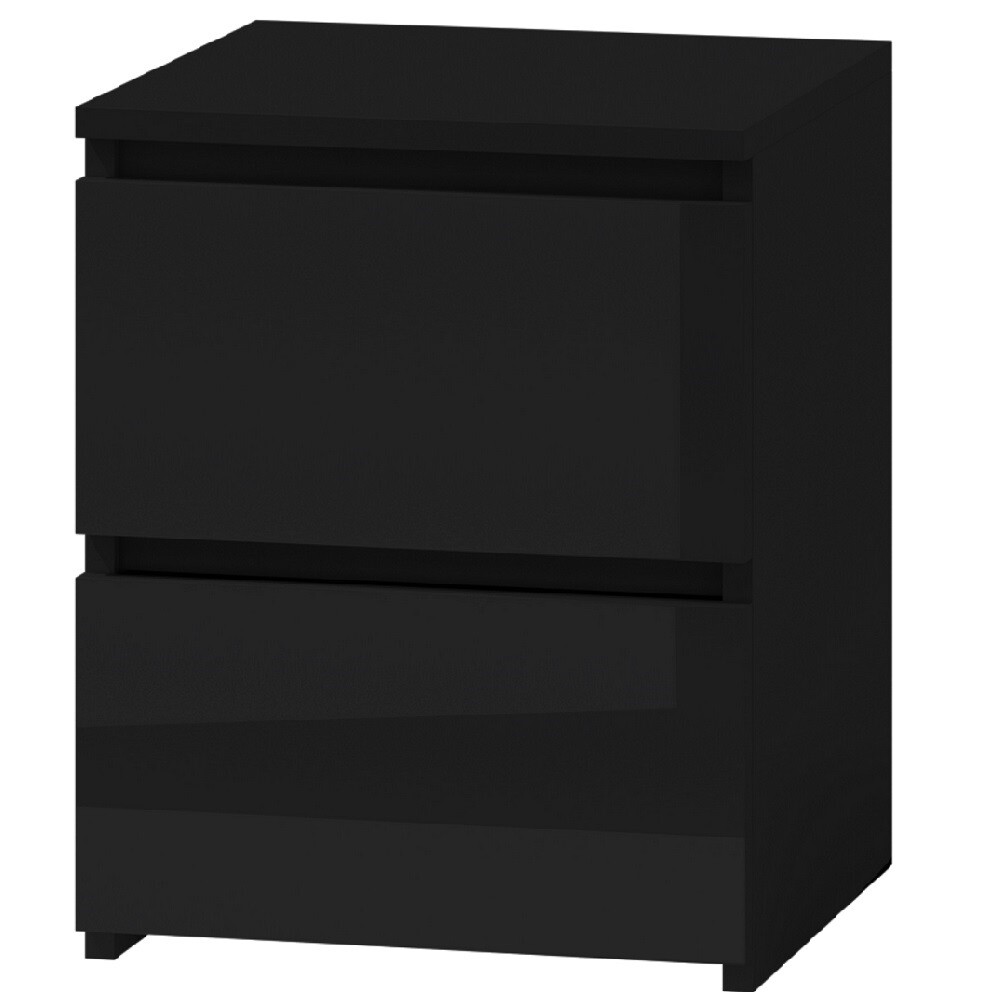 Matt Black Chest Of Drawers Beside Table Unit Modern Design Bedroom ...
