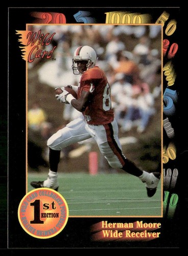 Herman Moore 1991 Wild Card Draft Rookie Card #67 Virginia Cavaliers | eBay