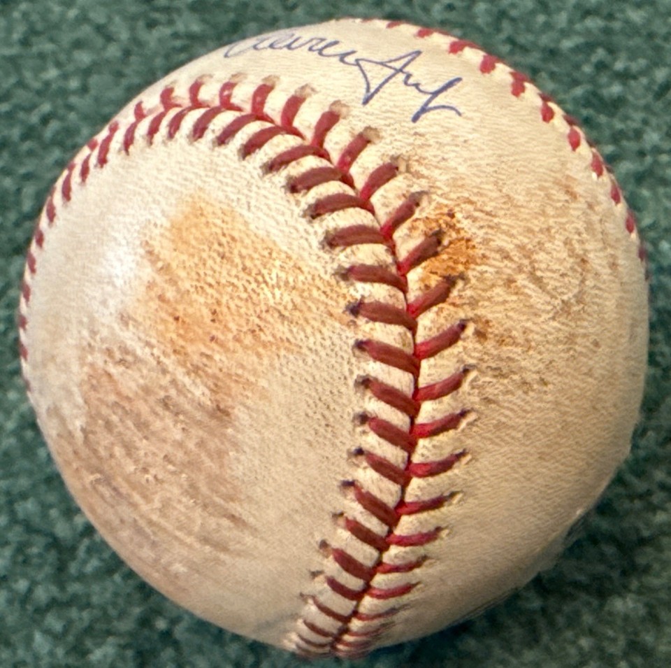 AARON JUDGE SIGNED GAME USED BALL JUDGE @BAT FROM 2024 MVP YANKEES MLB ...