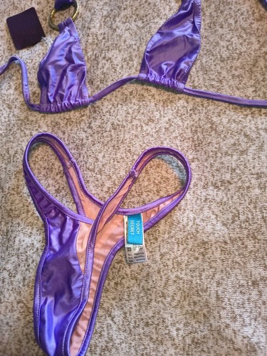 touch secret truhani purple ring accent bikini set halter triangle ...