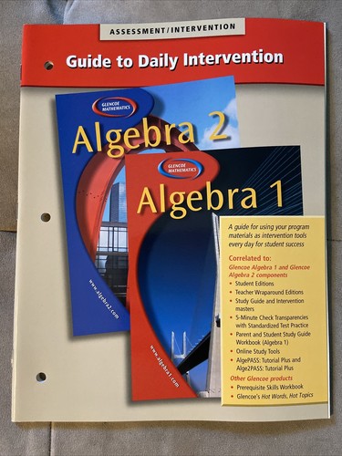 Guide to Daily Intervention Algebra 1 & 2 Assessment 9780078277429| eBay