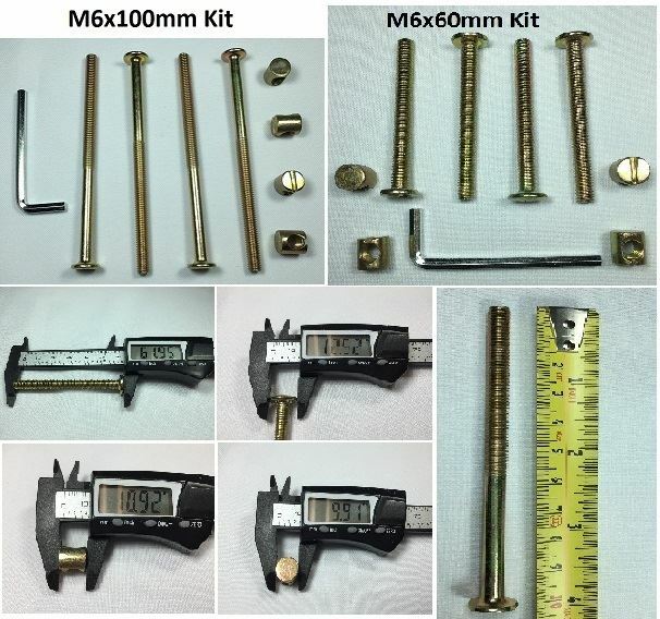 Bed Cot Ikea Furniture Screws Bolt Nuts & Allen Key M6 X 60mm And M6 ...