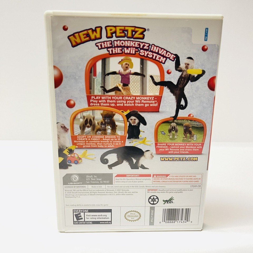 Petz Crazy Monkeyz Wii Game Monkey Ubisoft Complete And TESTED! 2007 ...