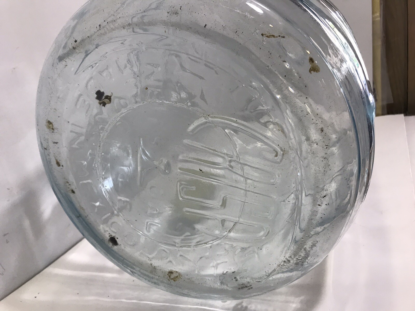 Vintage Crisa 5 Gallon Clear Glass Bottle Jar Rare Blue Tint Checkered ...