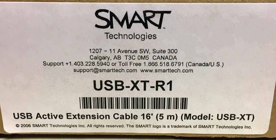 NEW 16' Smart Technologies SMART Board USB 2.0 Active Extension Cable ...