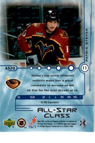 1999-00 Upper Deck - All-Star Class Patrik Stefan #AS20 (RC) for sale online | eBay