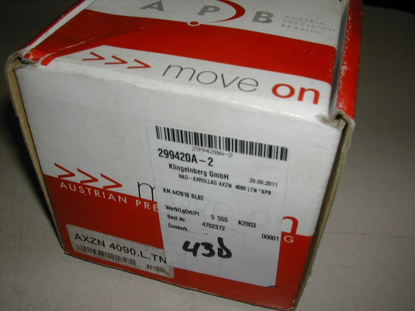 APB/Austria Precision Bearing AXZN 4090.L.TN 299420A klingelnberg M10-3 ...