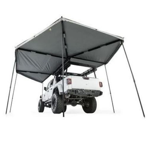 Smittybilt Overlanding 270 Degree Awning Roof Rack Mounted Grey 600D ...