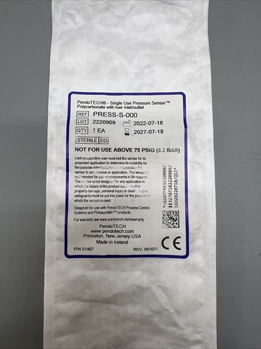 PendoTECH Pressure Sensor Single Use Sterile polycarbonate Press-S-000 ...