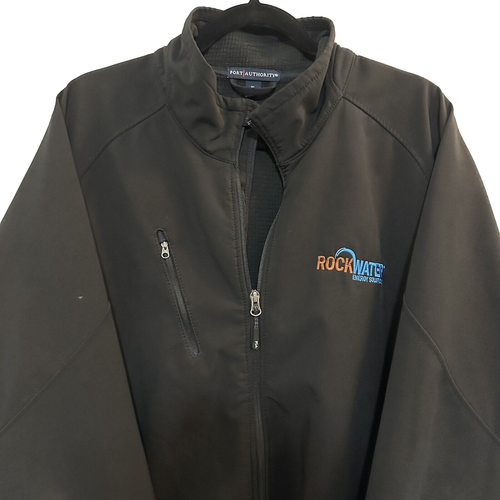 Port Authority Jacket Men’s XL Black Full Zip Rock Water Logo Zip ...