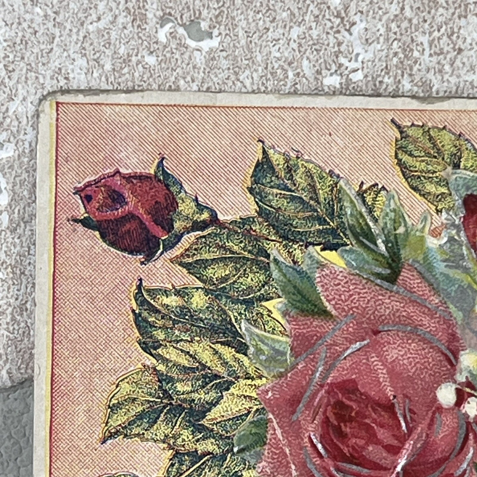 Vintage Greetings Postcard Personalized Sample Pink Floral Series L ...