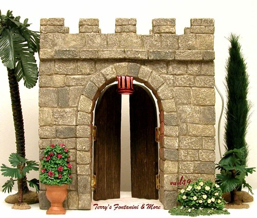 FONTANINI ITALY 5" RETIRED CITY WALL ENTRANCE GATE NATIVITY VILLAGE ...
