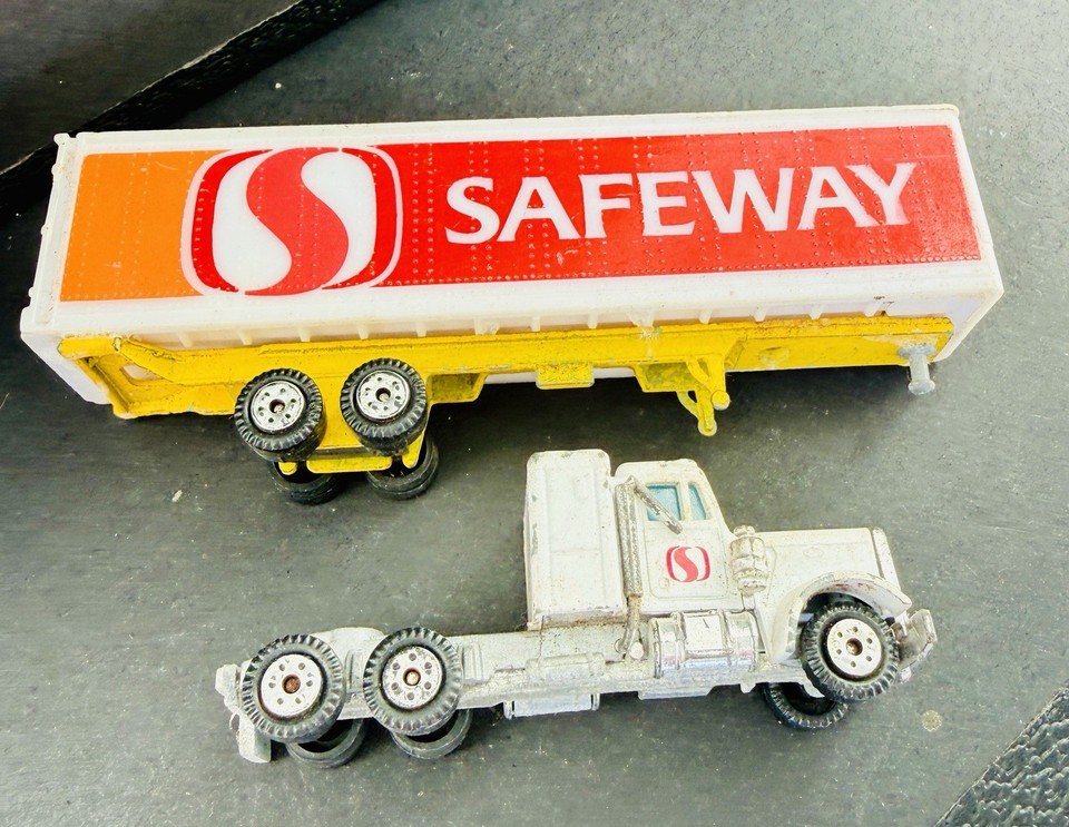 1/64 Yatming Semi Trailer Vintage 7.5” Diecast Kenworth Semi Safeway ...