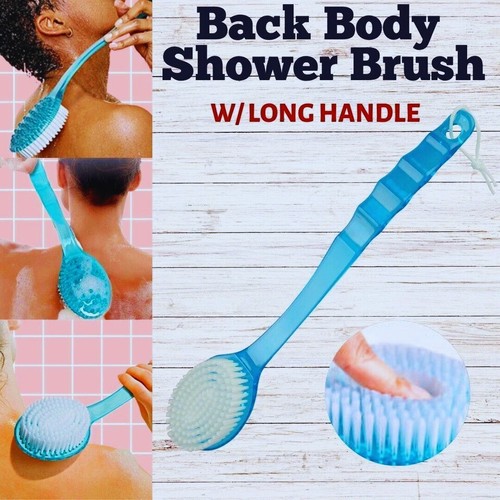 Long Handle Bath Body Brush Soft Back Shower Exfoliating Skin Scrubber ...