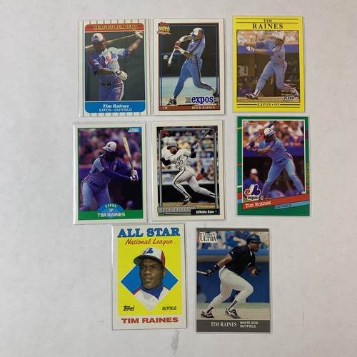 Tim Raines Lot Of 8 Different Montreal Expos Baseball Cards Member HOF ...