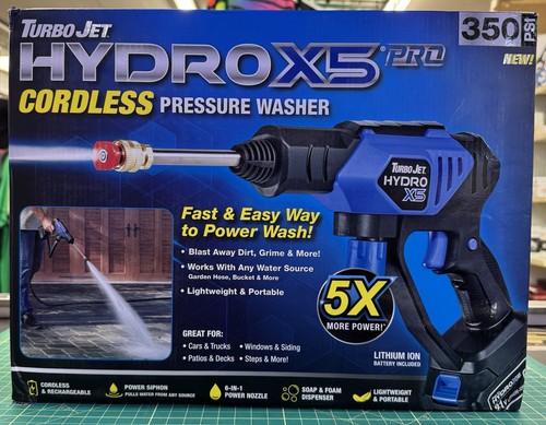 Turbo Jet Hydrox5 Pro Portable Cordless Pressure Washer (21V 3000Mah ...