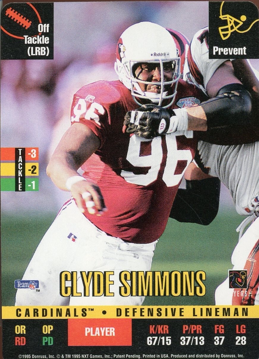 1995 Donruss Red Zone CLYDE SIMMONS CARDINALS | eBay