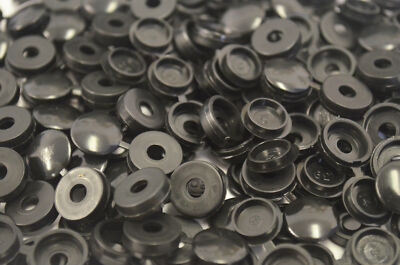 BLACK PLASTIC FOLD OVER HINGED SCREW COVER CAPS PACKS 10 TO 10,000 ...