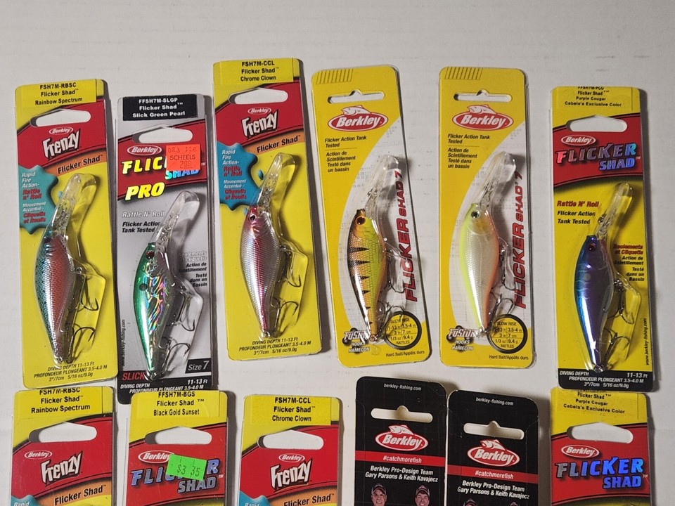 BERKLEY FLICKER SHAD size 7 - 1/3oz. lot of 15 assorted colors (5w) | eBay