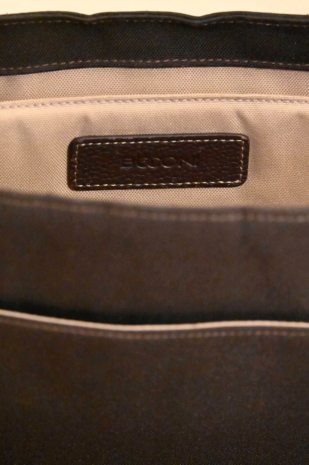 Boconi Brown Leather Slim Zipster Laptop Briefcase Messenger 16"x 11.5 ...