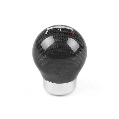 Universal Car Black Carbon Fiber Style Racing Gear Shift Knob Round ...