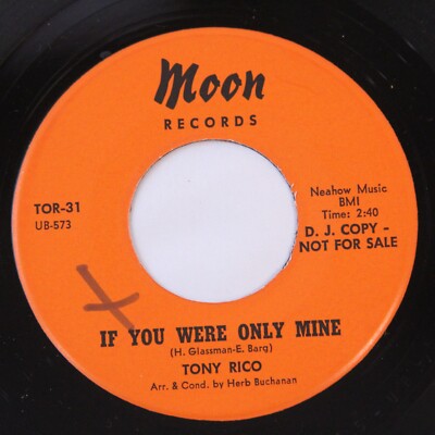 Tony Rico 45 rpm If Only You Were Mine & Cara Mia Mamma Promo Moon ...