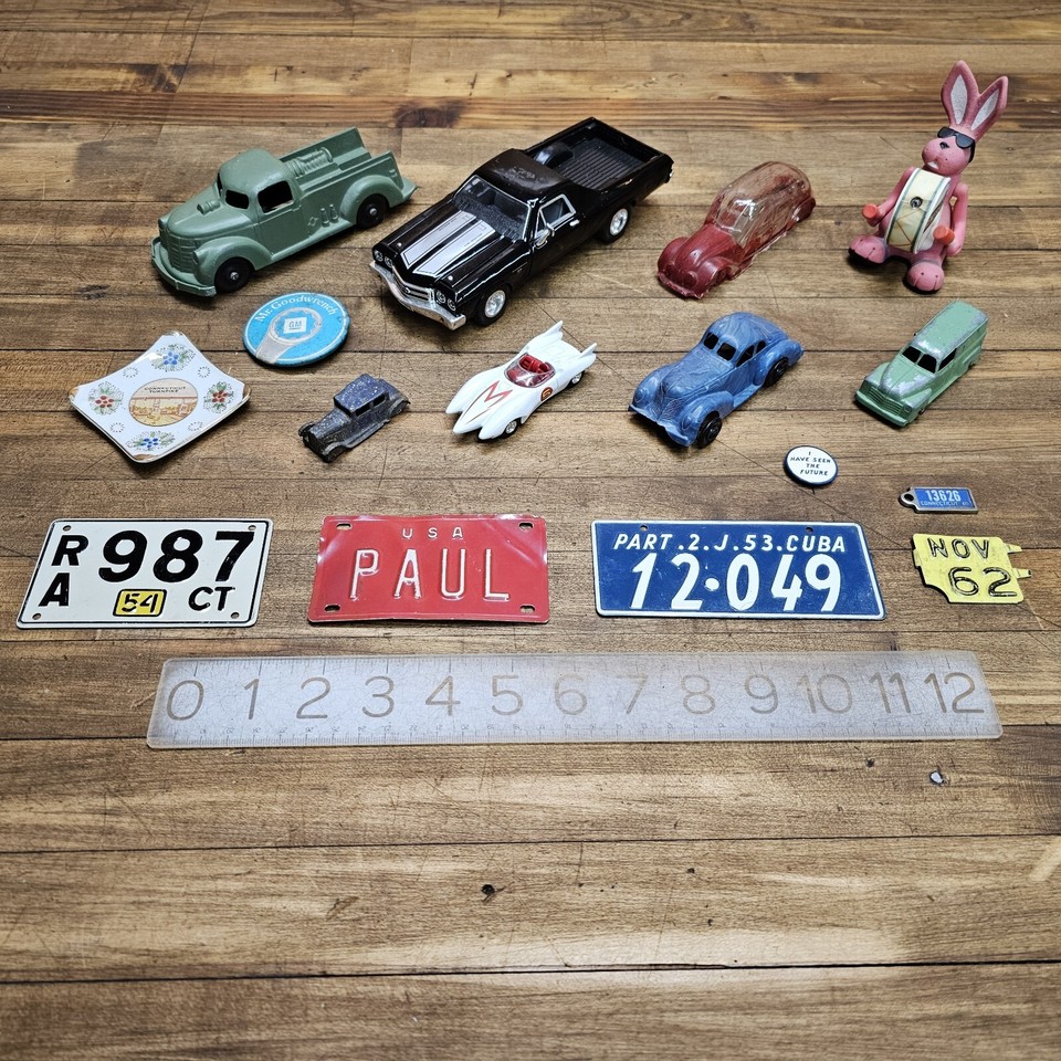 Vintage Cars 1950s-70s Plastic Model Cars Parts & METAL Plates MIXED ...
